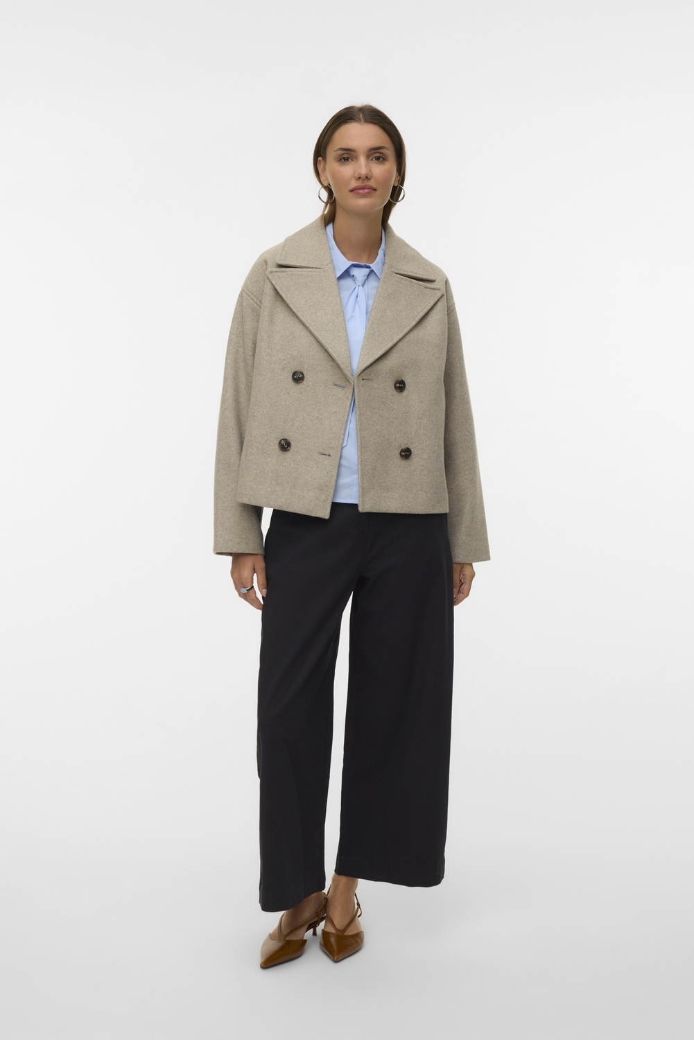 Vero Moda VMVINCELINE SHORT JACKET NOOS silver mink/melange | Freewear