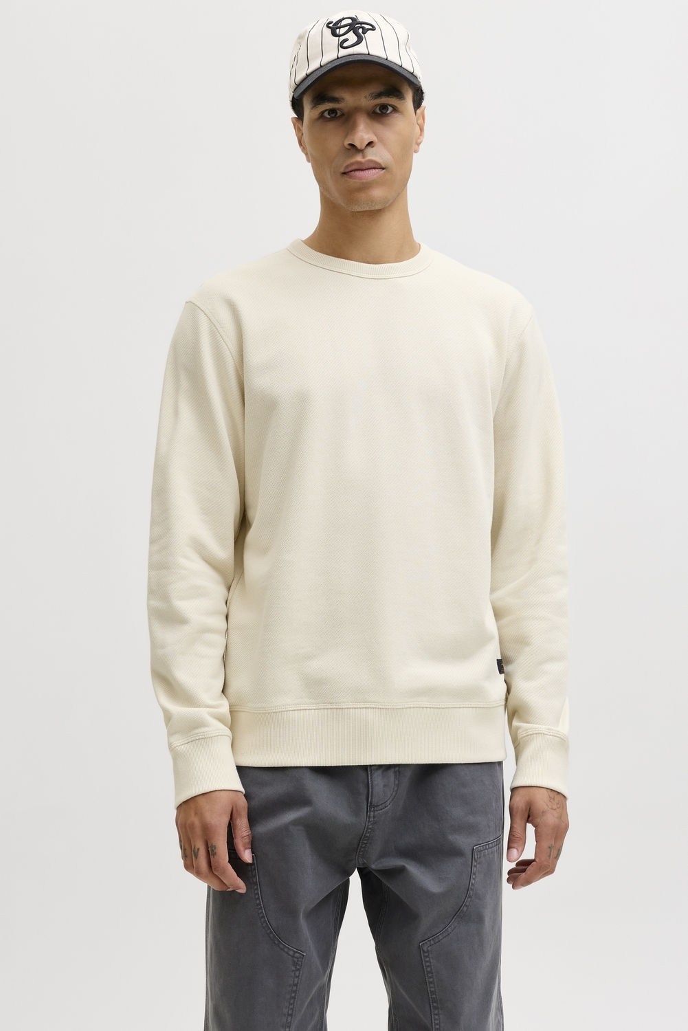 JJEDOVER CLASSIC SWEAT CREW NECK SN antique white | Freewear
